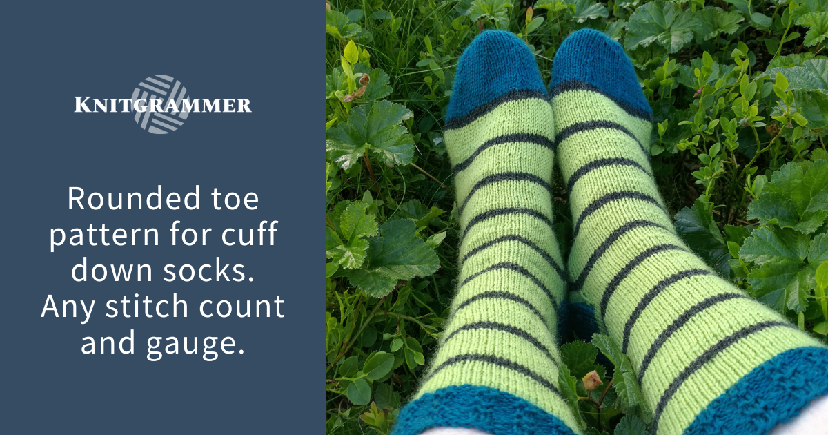 Round Toe Pattern for Cuff-Down Socks - Knitgrammer